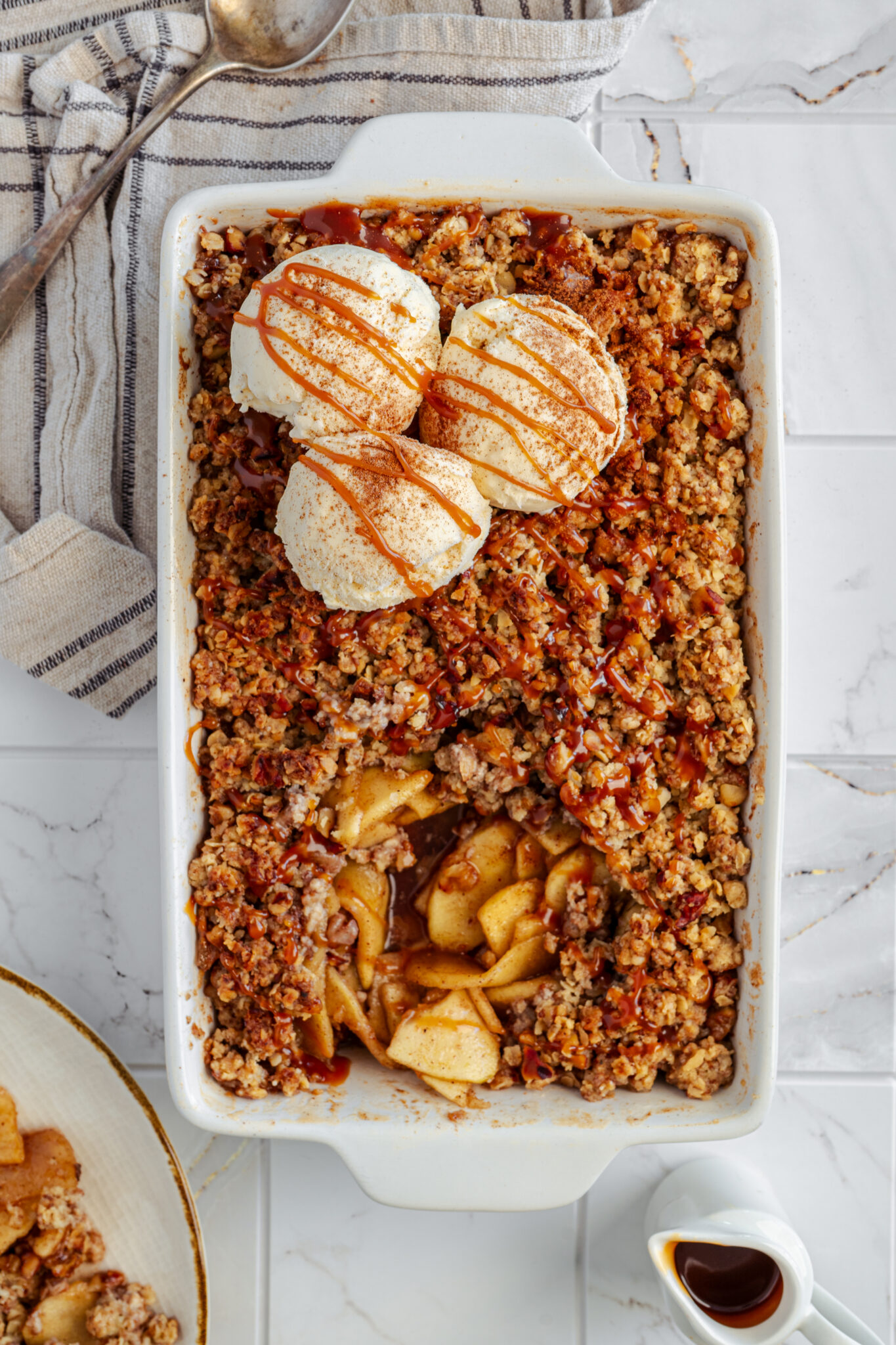 Apple Crisp With Vanilla Ice Cream - Scoop & Sprinkle